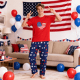 Bbyeadc 4th of July Family Matching Pajamas, USA Print Top & Pants ...