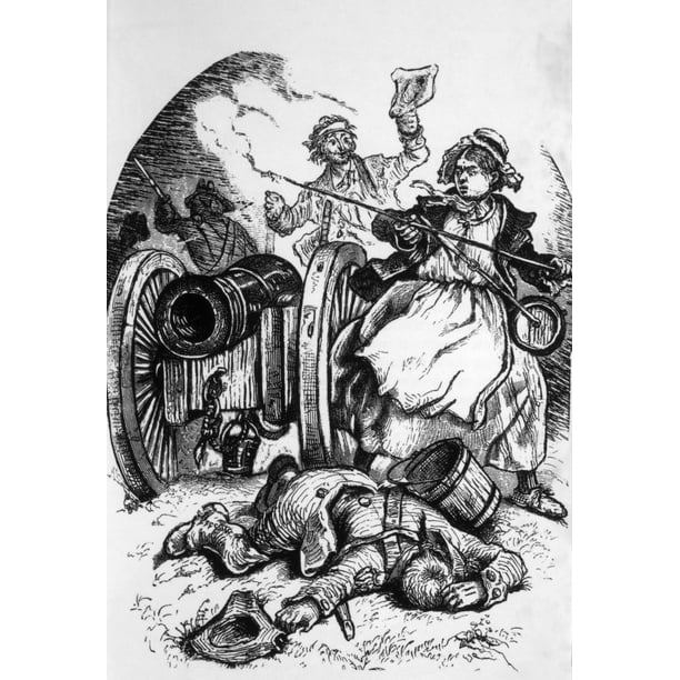 Mary Ludwig Hays (Aka Molly Pitcher) (Right) At The Battle Of Monmouth ...