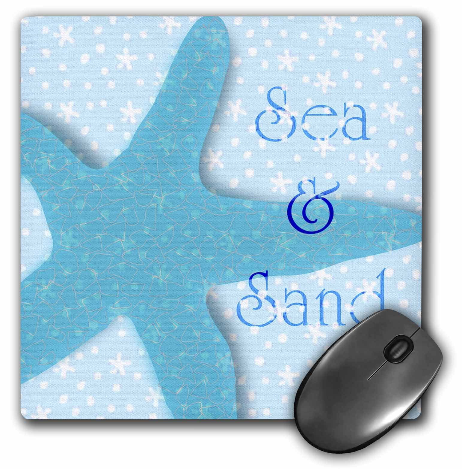 3dRose Aqua Sea and Sand Starfish - Beach themed Ocean Art, Mouse Pad ...