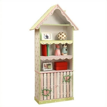 KidKraft Wooden Princess Bookcase with Crown Accent, Shelves and Hidden ...
