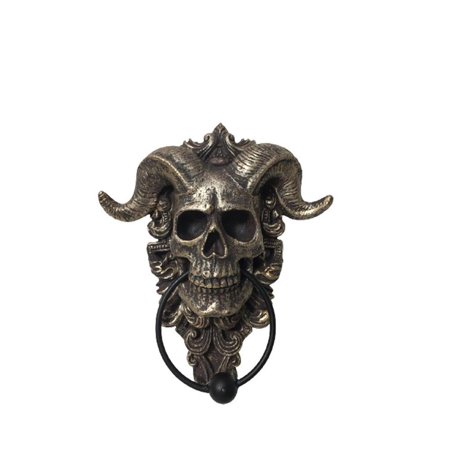 Retro Head Bone Demon Door Knocker Head Bone Wall Hanging Art Statue ...
