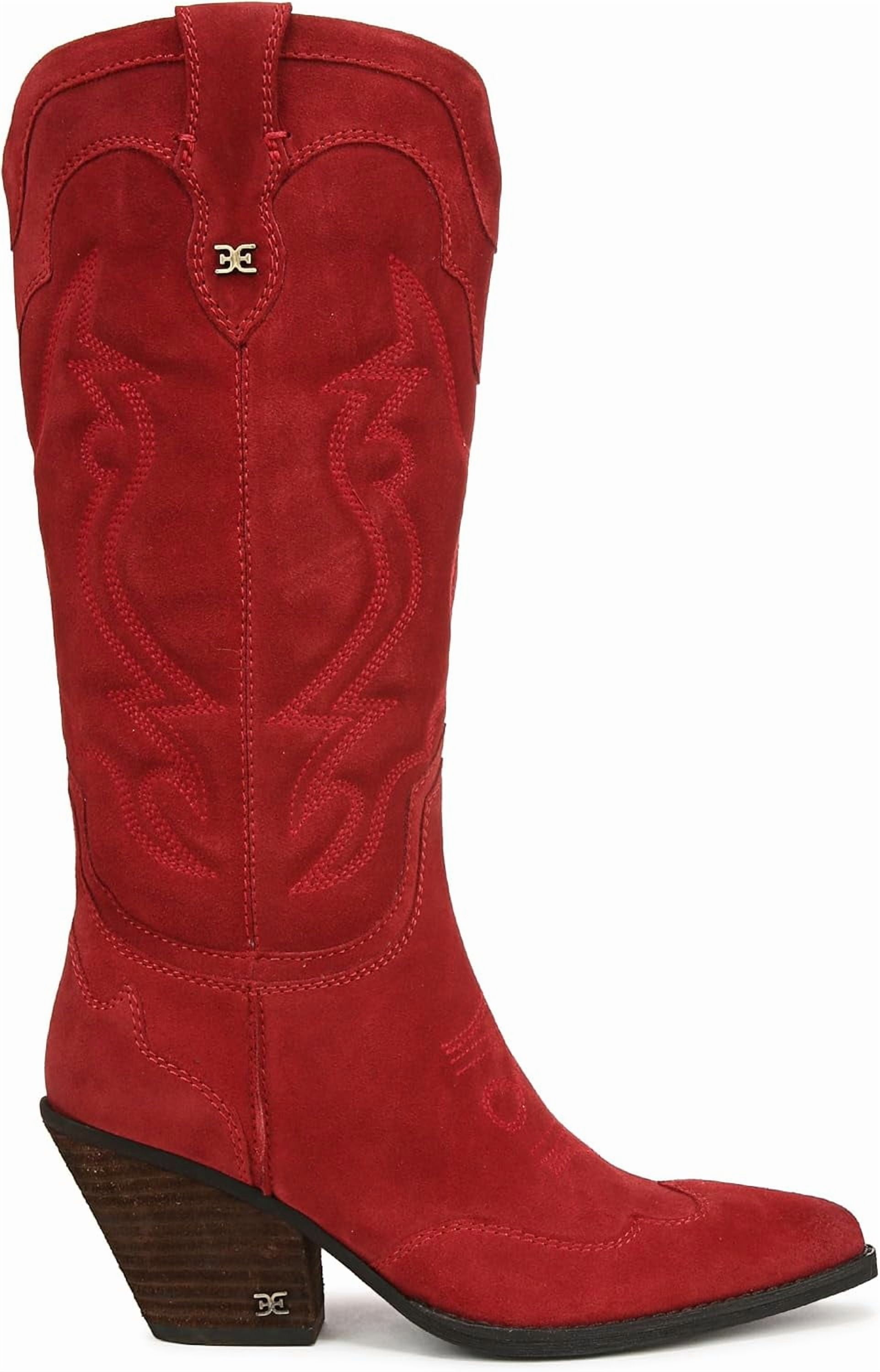 Sam Edelman Women's James Western Boot Spiced Pecan Wide Calf 7.5M