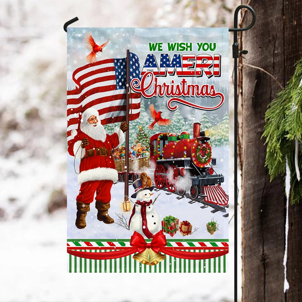 FLAGWIX American Christmas Garden Flag 11.5" x 17.5" - Santa Claus. We ...