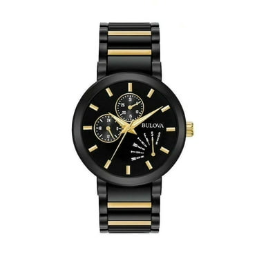 Bulova Men's Classic Chronograph Black Stainless Steel Watch 98B215 ...