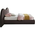 Bowery Hill Contemporary Brown Linen Textured Fabric Queen Bed ...