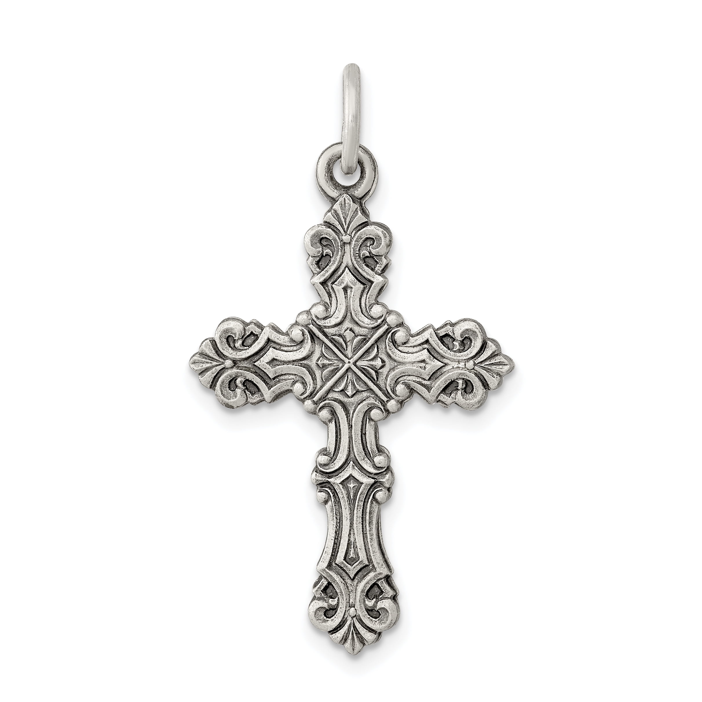 Beautiful Sterling Silver Antiqued Cross Pendant - Walmart.com