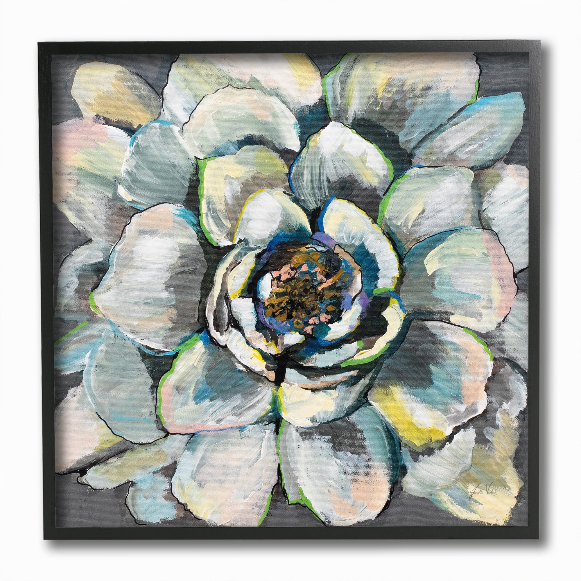 Stupell Industries Flower Bloom Neutral White Yellow Blue Petal ... Stupell Industries Flower Bloom Neutral White Yellow Blue Petal ...