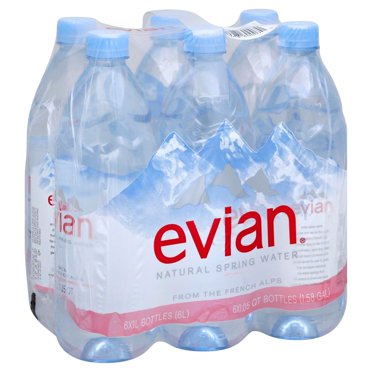 Evian Natural Spring Drinking Water, Big Pack, 11.2 Fl Oz, 24 Count Bottles from French Alps ...