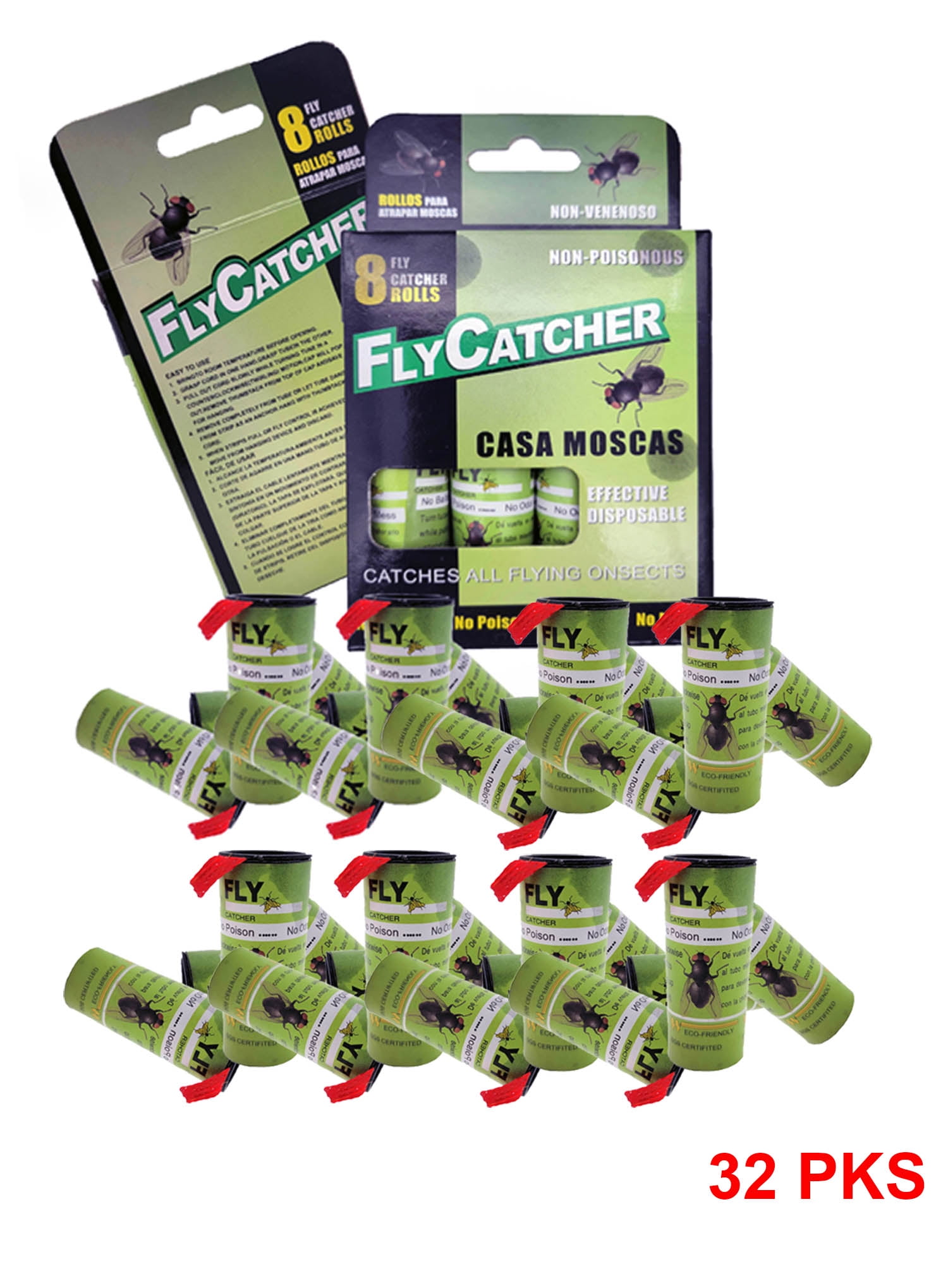 LIGHTSMAX Fly Catcher Trap, Fly Trap, Fly Bait, Fly Paper Ribbon ...