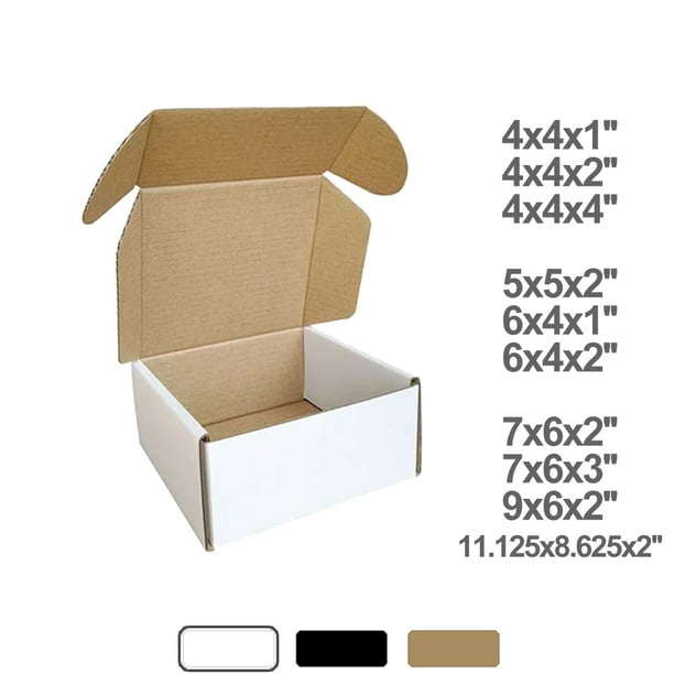 CH-BOX 50 Pack 4x4x2'' Small Corrugated Cardboard Box Mailers White for ...