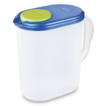 Sterilite 04904106 1 gal Oval Pitcher with Blue Sky Lid Clear Base ...