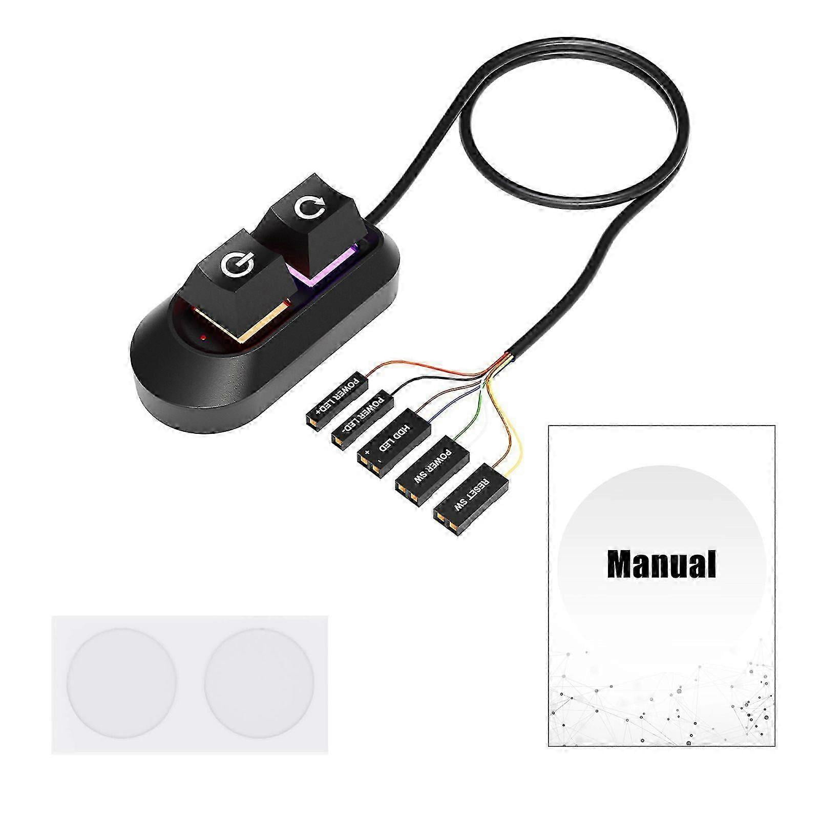 Desktop Computer Power Button with RGB Light Universal Easy to Install ...
