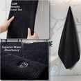 Jessy Home 2 Pack - 16"x31" Black Hand Towels Set Ultra Soft Cozy ...