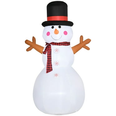 5ft Christmas Inflatables Snowman Outdoor Yard Decor with Rotating LED ...
