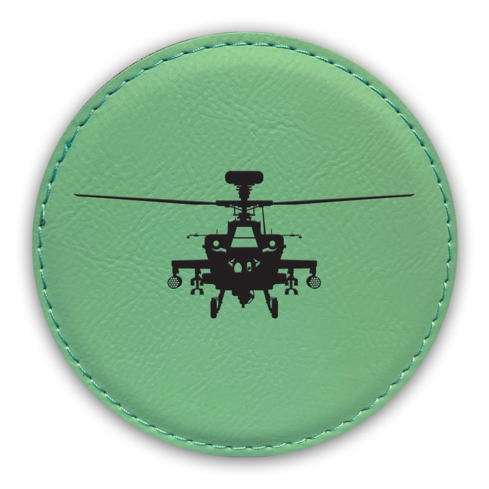 AH-64 Apache Coaster Laser Engraved Leatherette - Round Coasters - Many ...