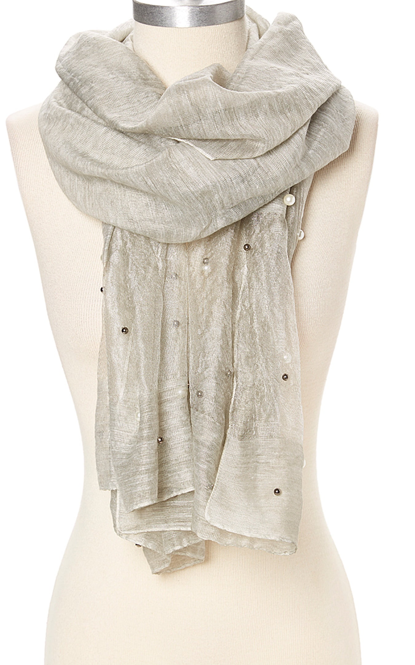 Womens Fashion Lightweight Shiny Beaded Glitter Sparkly Scarf Evening ...