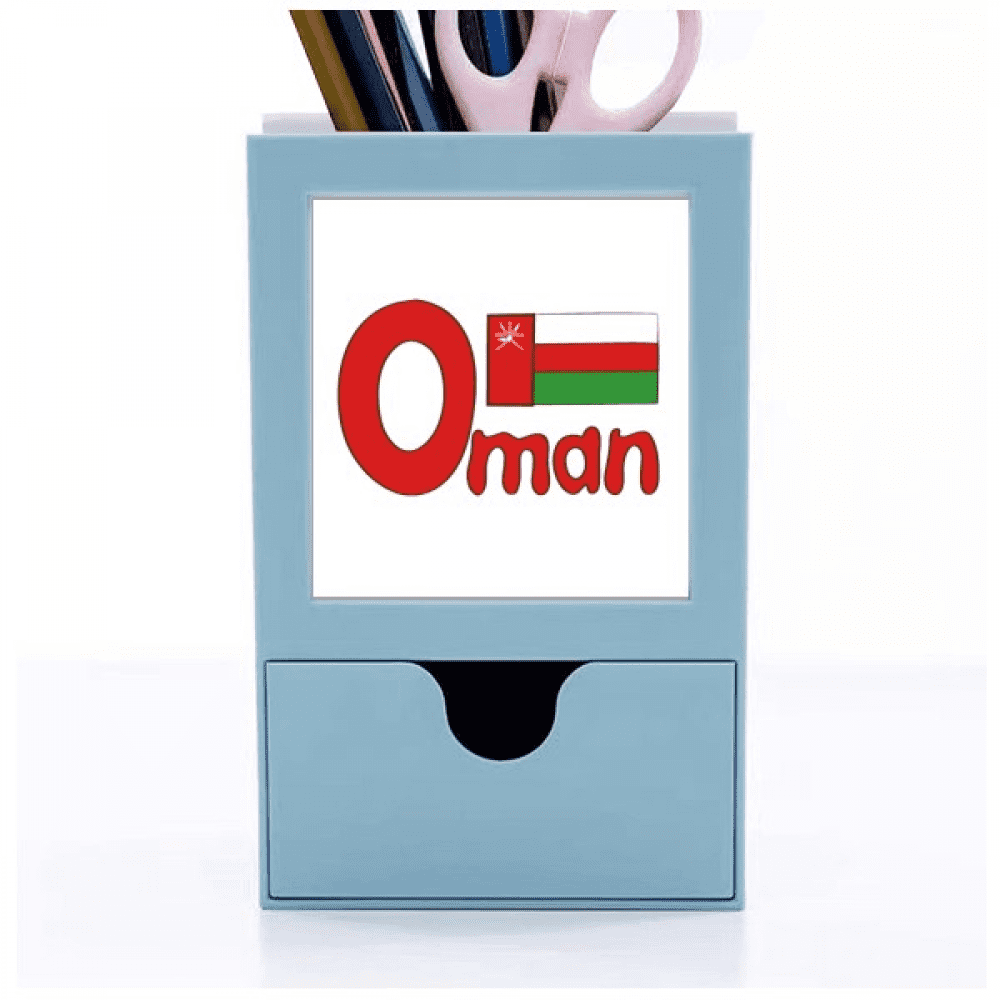 Oman National Flag Red Green Pattern Desk Supplies Organizer Pen Holder ...
