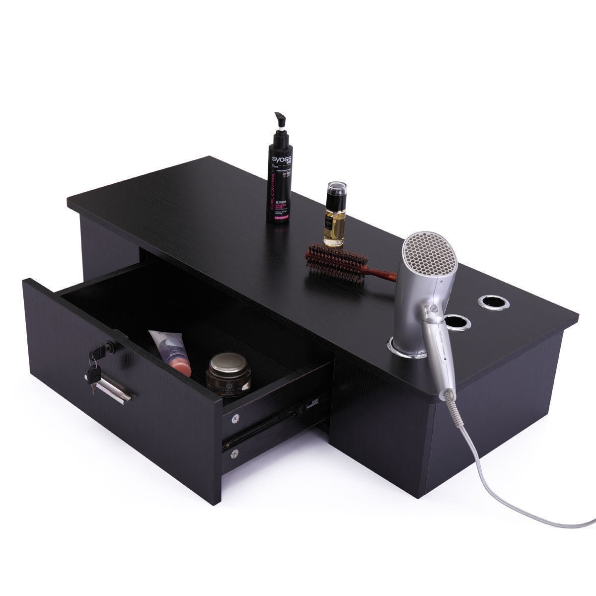 Zimtown Salon Storage Cabinet Wall Mount Styling Station Barber Spa ...