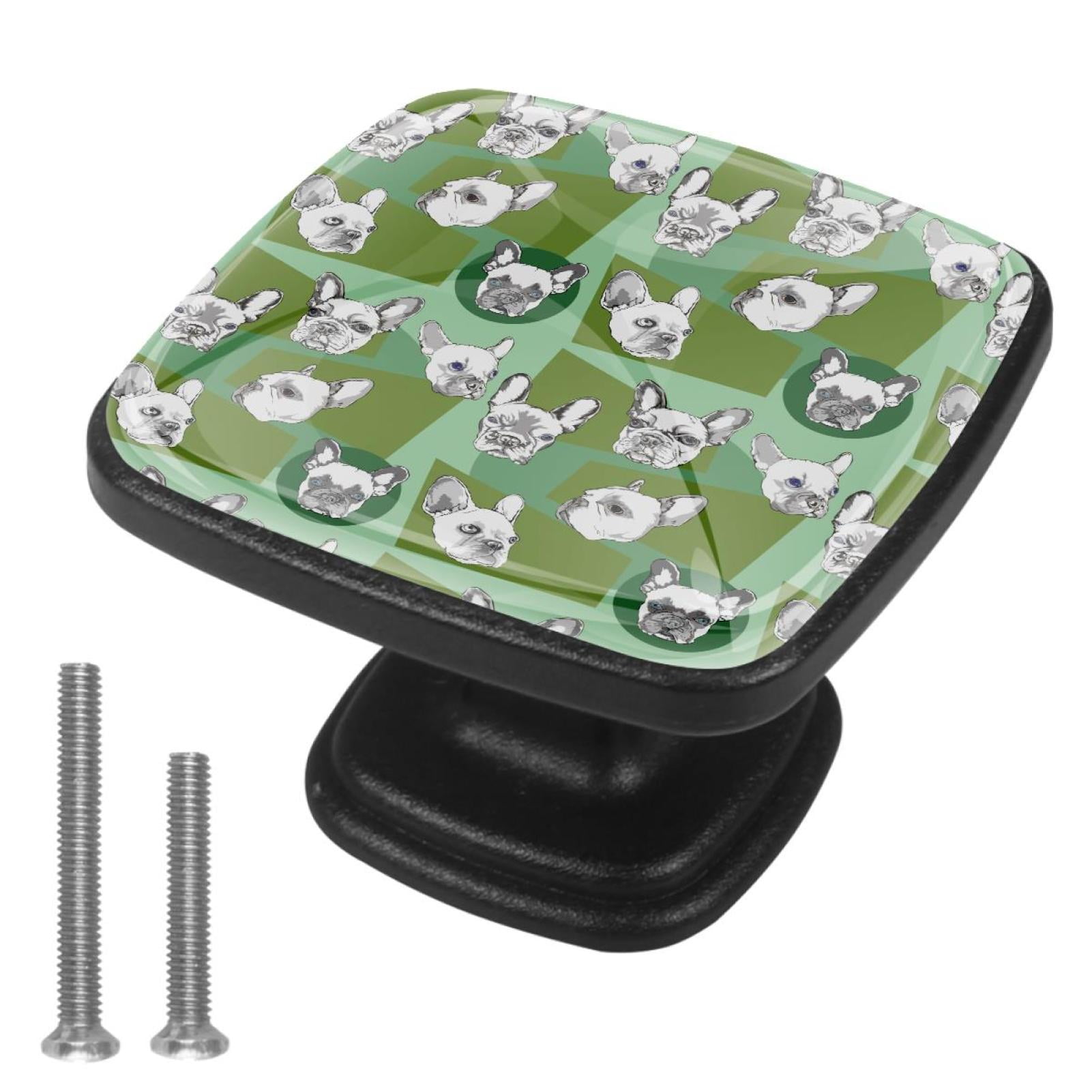 4 Pcs Cabinet Handle Drawer Pulls Bulldog Knobs with Screws Square ...