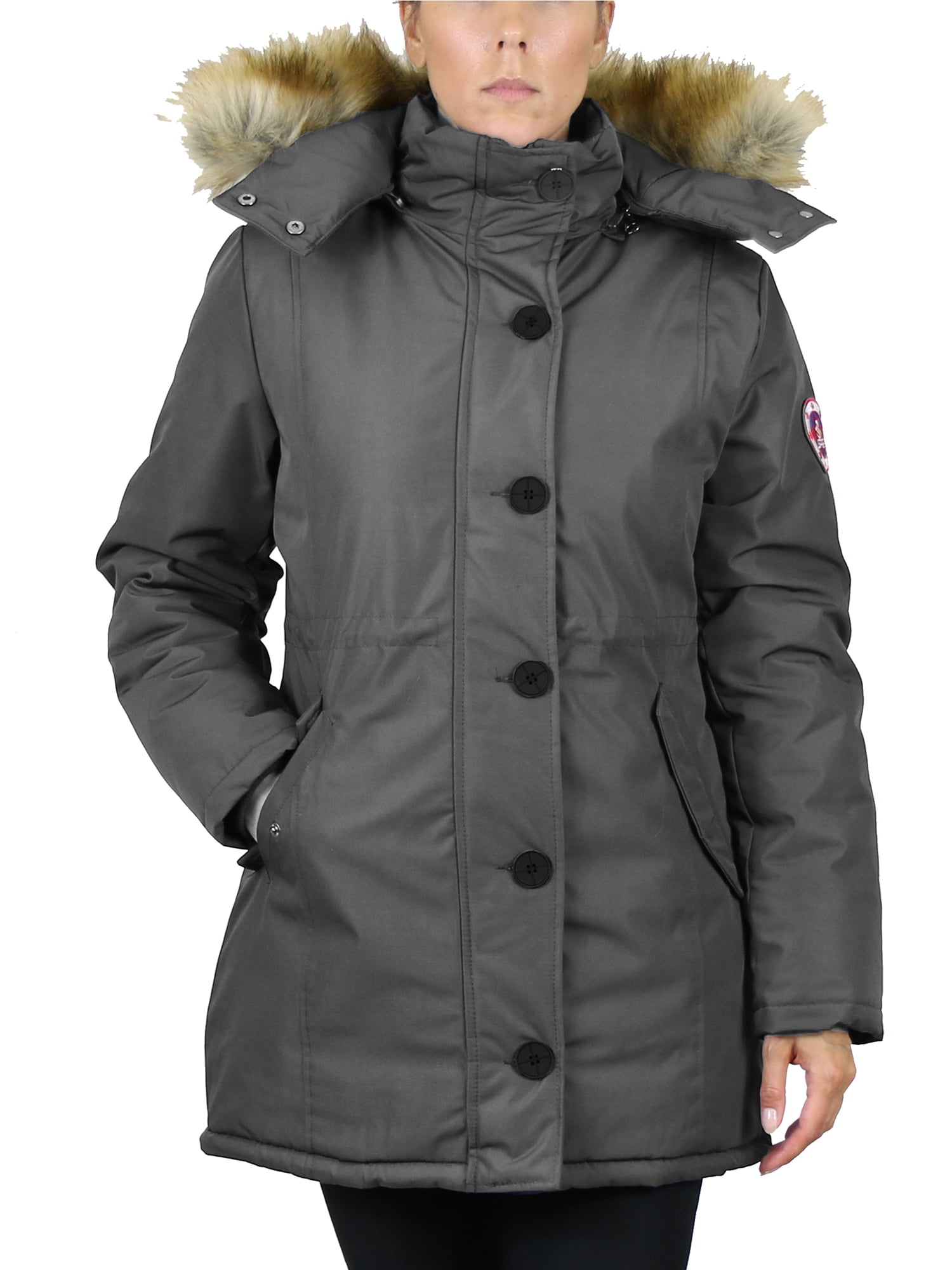 Women's Heavyweight Parka Jacket With Detachable Hood - Walmart.com