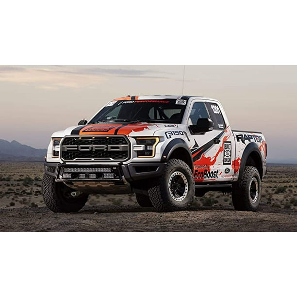 Iconic Arts Laminated 24x36 Poster: Ford f 150 Raptor on Landscape with ...