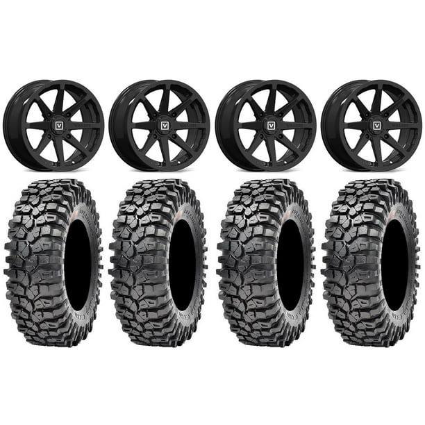 Valor V01 15" Wheels Black 32" Roxxzilla 396 Tires Polaris RZR XP 1000 ...