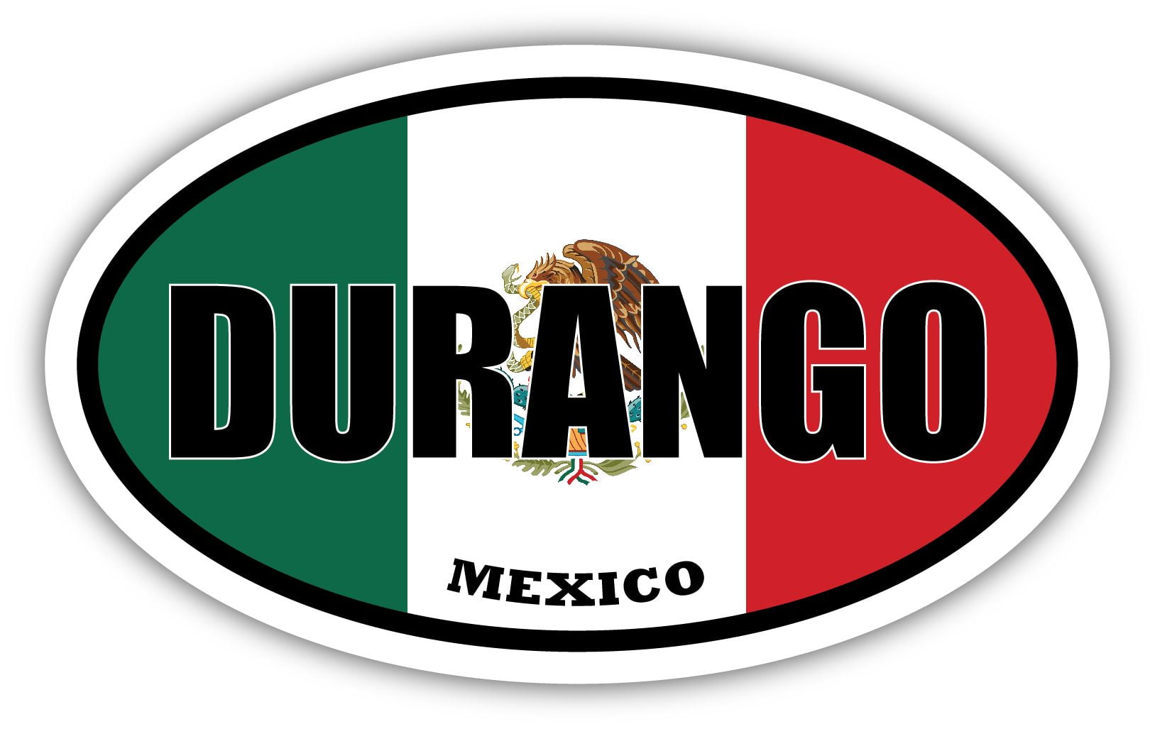 Durango Mexico Flag Oval Decal Vinyl Bumper Sticker 3x5 inches ...