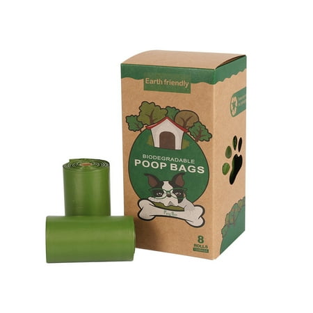 Dog Poop Bag (Pack of 8 Rolls of 15 Sachets, 33x23cm), Solid ...