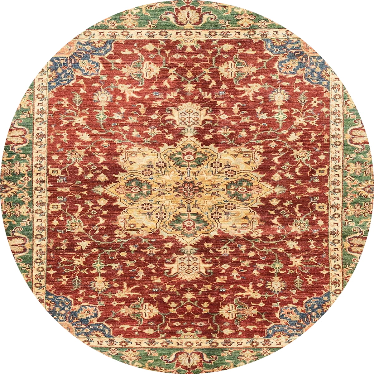 Ahgly Company Indoor Round Abstract Red Abstract Area Rugs, 4' Round ...