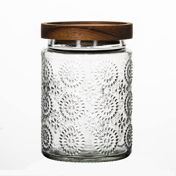 Tarro de vidrio con tapa – Contenedores de almacenamiento de vidrio de 24 oz – Frascos premium ...