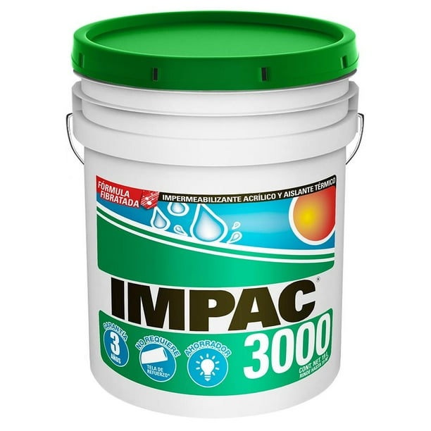 IMPAC 3000 Fibratado Impermeabilizante Blanco 19l | Bodega Aurrera en línea