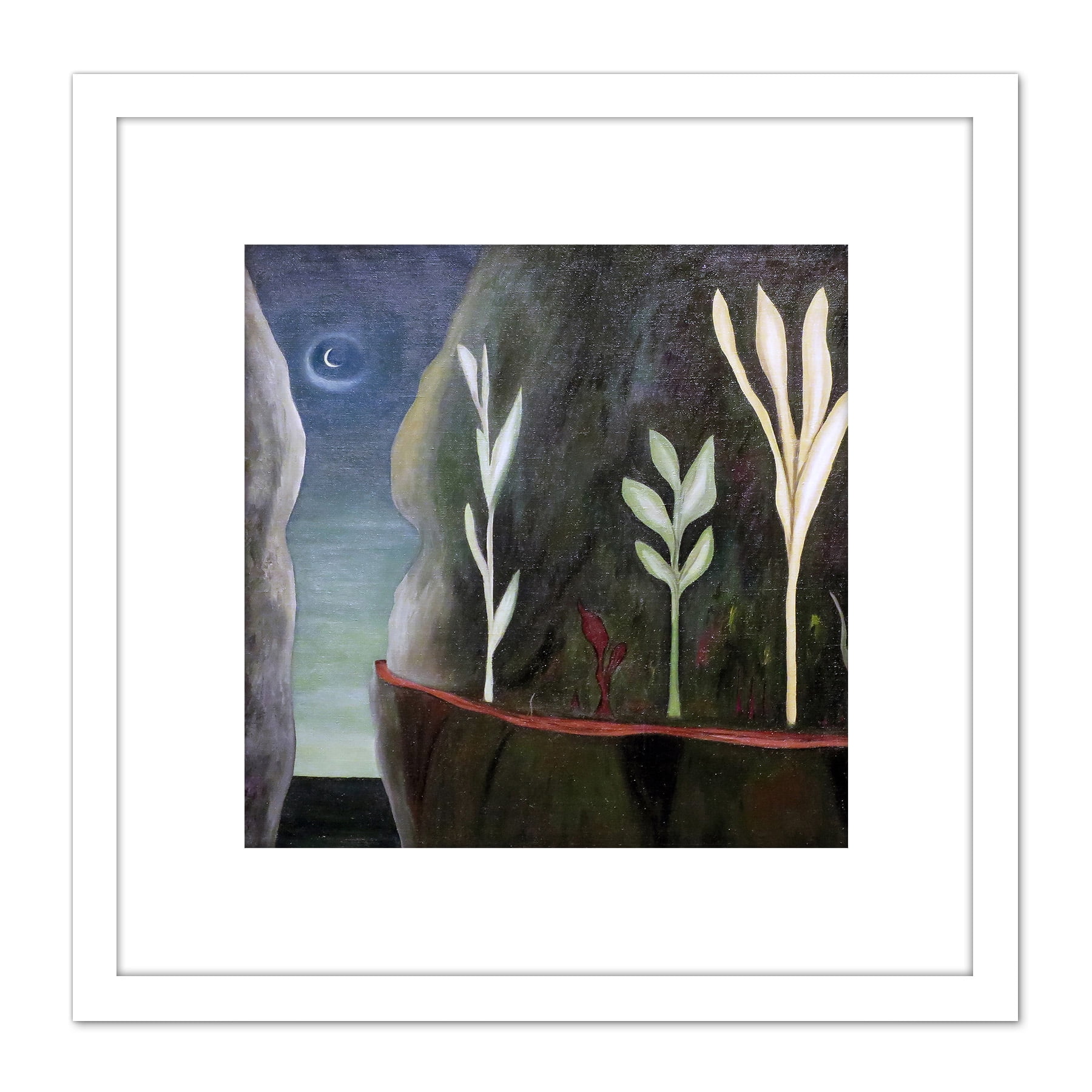 Blasingame Symbolist Landscape Pali Road Moonlight Painting 8X8 Inch ...