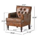 Randi Fabric Tufted Club Chair, Brown - Walmart.com