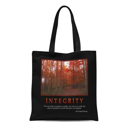 POGLIP Canvas Tote Bag Red Success Integrity Fall Autumn Leaves Woods ...