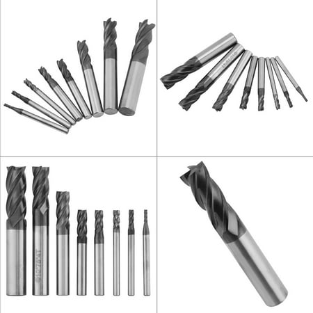 4 Flutes End Mill Set, High-Speed Cutting Tungsten Steel Carbide End ...