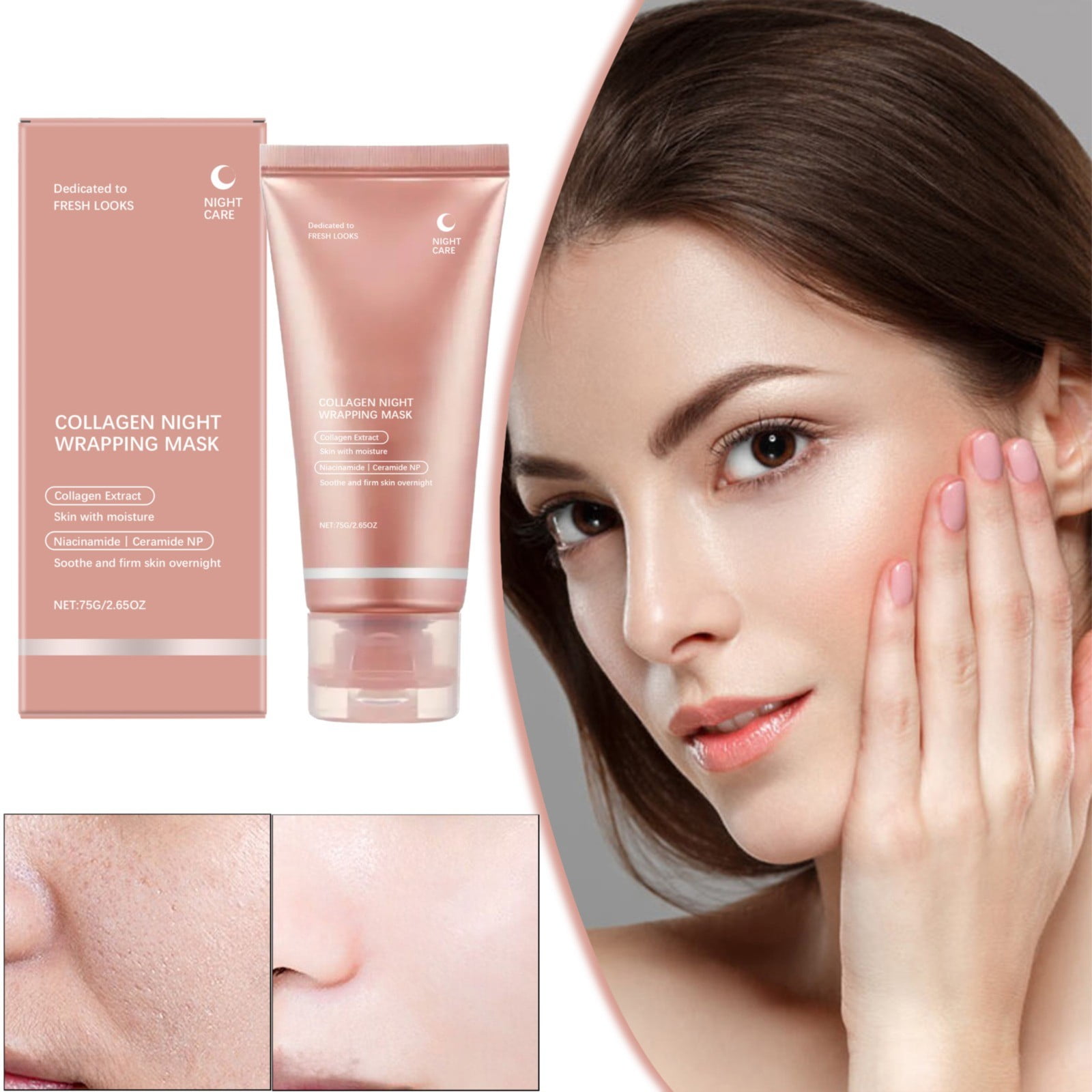 CozyQx Clearance! Facial Mask Collagen Night Wrapping Overnight ...