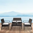 Nmkwnr Arm Chair Sofa Tempered Glass Coffee Table Rattan Sofa Set ...