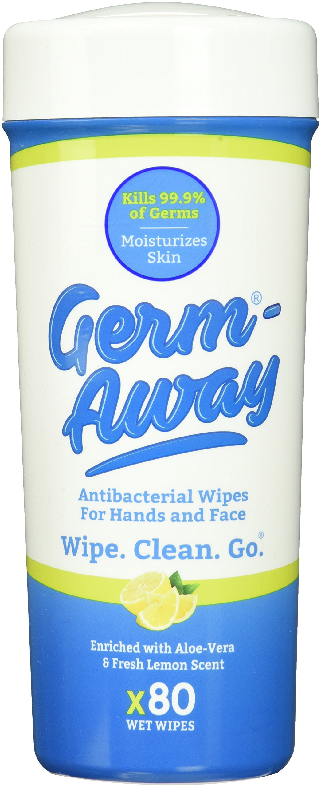 Germ-Away Sani Hand Wipes, Fits Cup Holder, Mild Lemon Scent, 80 ct ...