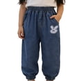 CAIVO Child Girls Blue Denim Pants Summer Lightweight Soft Loose Fit ...