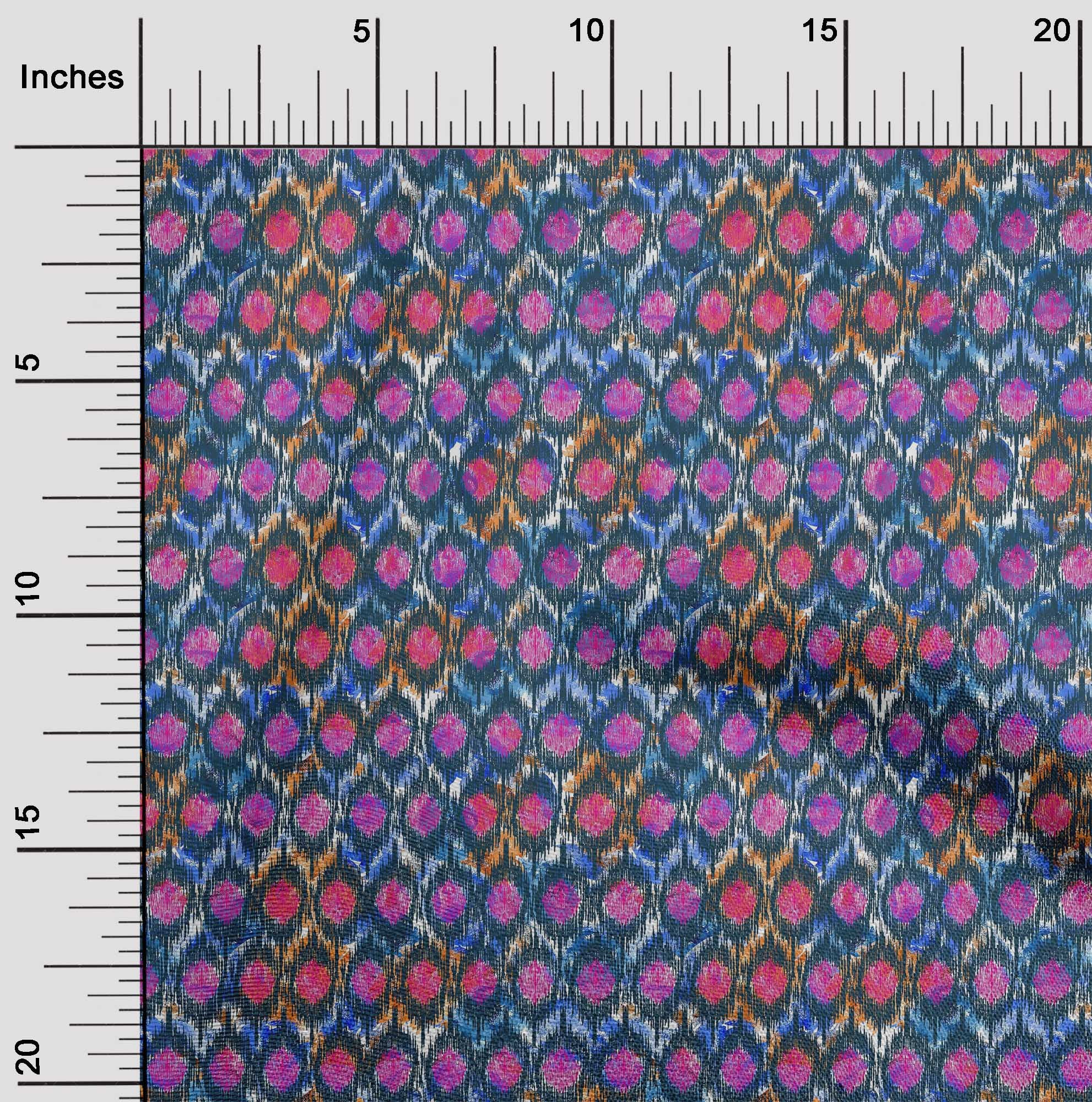oneOone Cotton Poplin Fabric Chevron Ikat Fabric Prints By Yard 42 Inch ...
