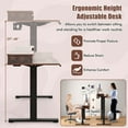 Costway 48"x 24" Electric Standing Desk with 2 Drawers Monitor Stand ...