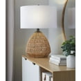 Congo 29" Contemporary Rattan Table Lamp in Natural Rope Rattan, Matte ...