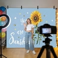 10x8ft Photo Backdrop, Light Blue Sunshine Sunflower Soft Polyester ...