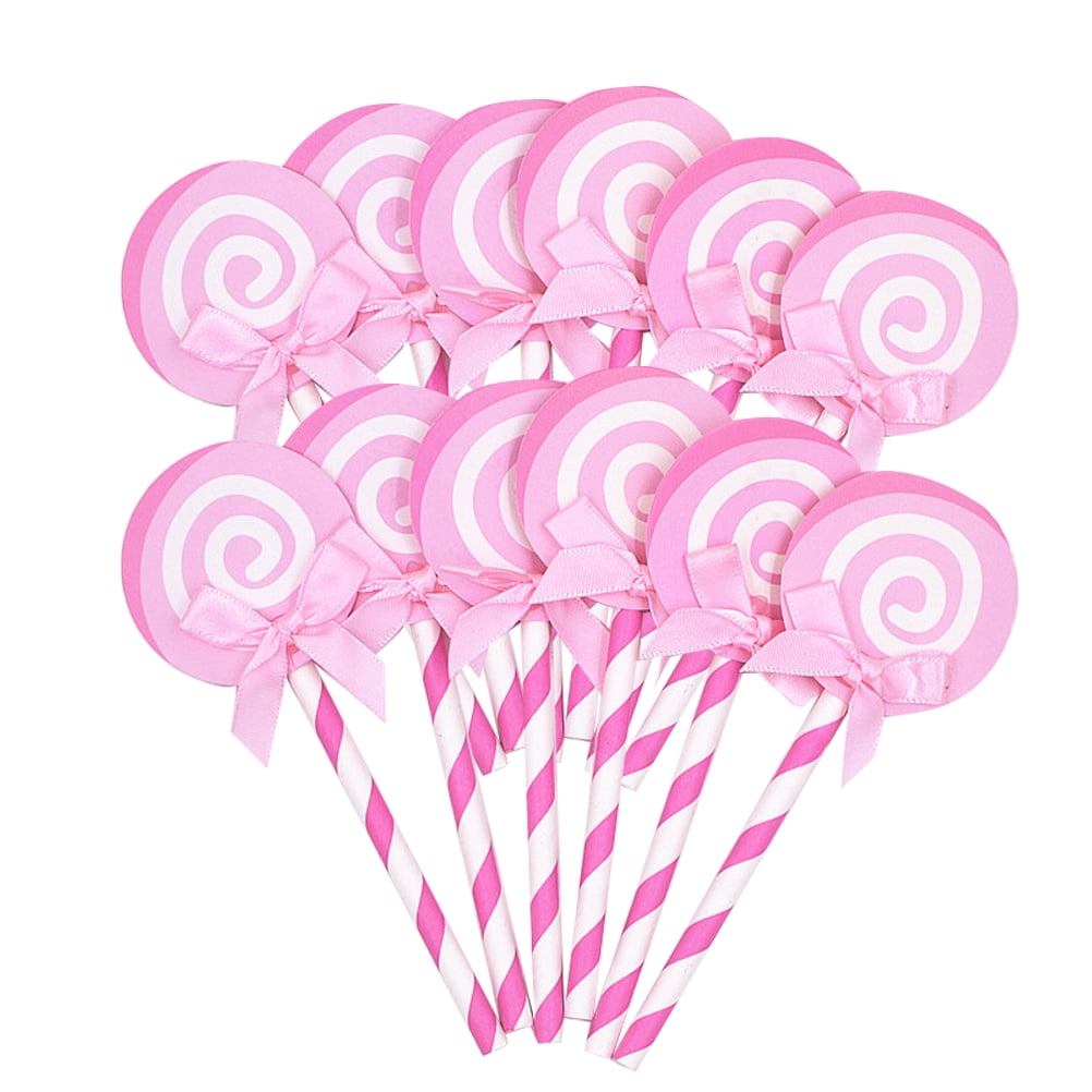 Cupcake Candyland Topper Candy Cake Lollipop Decorations Toppers Party ...