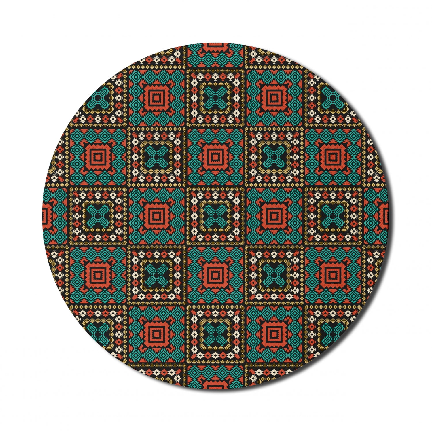 Ethnic Mouse Pad for Computers, Ornament with Geometric Details ...