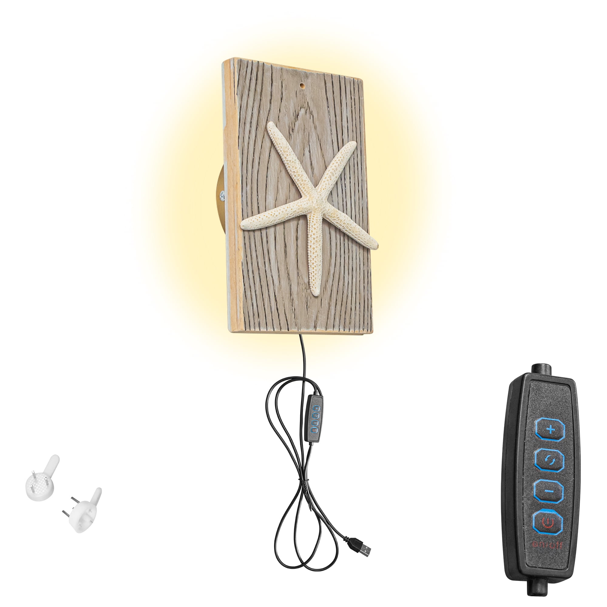 FSLiving Dimmable and Color Changing Wall Sconce with USB-Powered Cord ...