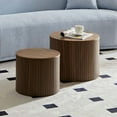 MDF nested table set 2 pieces, handcrafted round coffee table in living ...