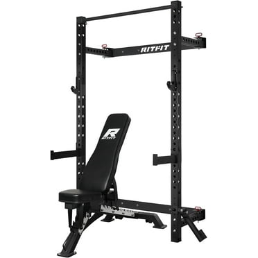 Mikolo Foldable Power Rack Cage,1000lbs Capacity Wall Mounted Squat ...
