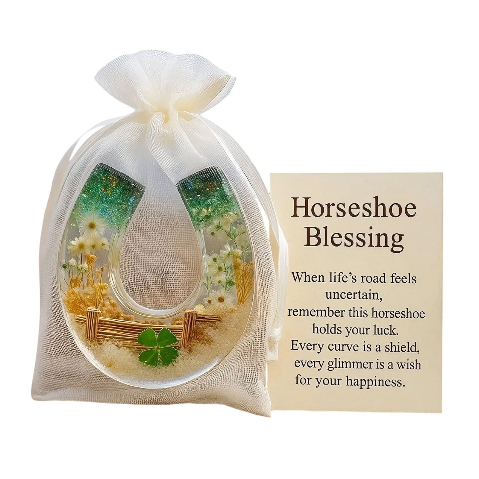 Click here for Qkdmdw Horseshoe Blessing Pocket Hug Token Resin G... prices
