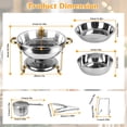 4Pcs Chafing Dish Buffet Set 4.76QT Round Buffet Servers Food Warmer ...